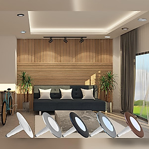 Soliseed Black Trim Ring for 5/6 Inch Recessed lighting,Can Lights Trim Cover, Outer Diameter 7.59 inches, Inner Diameter 4.44 inches,Thickness 0.37 inches, Durable Plastic Design, 4 Pack