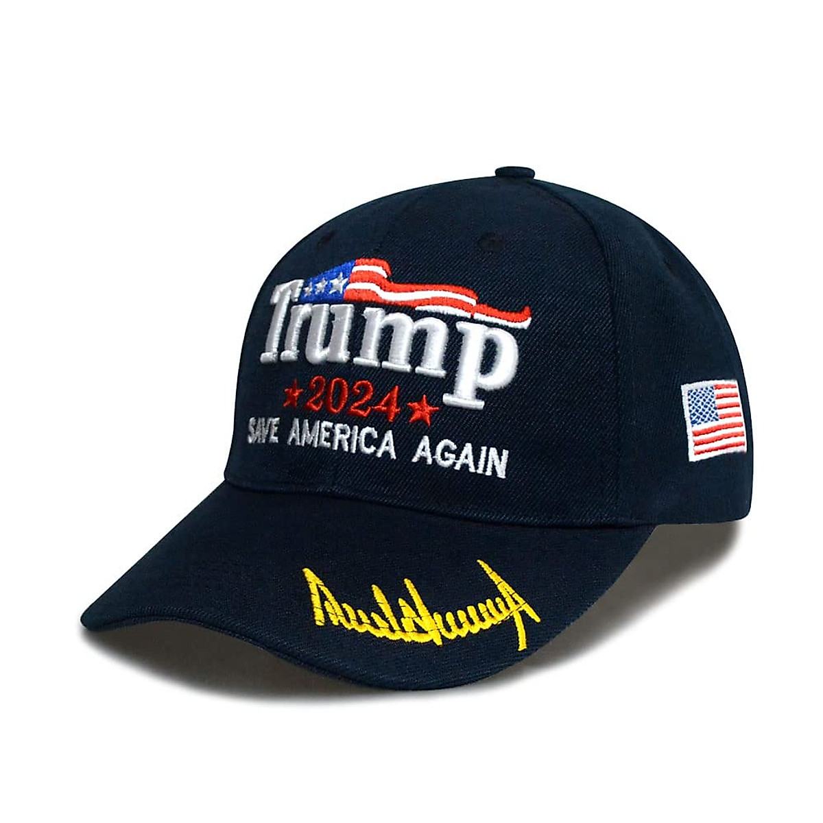 Idealforce Trump Hat 2024 MAGA Adjustable Trump Hat Baseball Cap (Navy-Save)