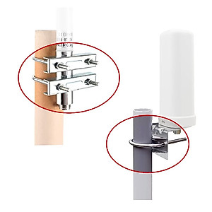 Chaowei 2 pcs Outdoor WiFi Antenna Mounting Bracket with U-Bolt - Magnetic Stainless Steel Hardware for 4G LTE, Ham Radio, and TV Antennas