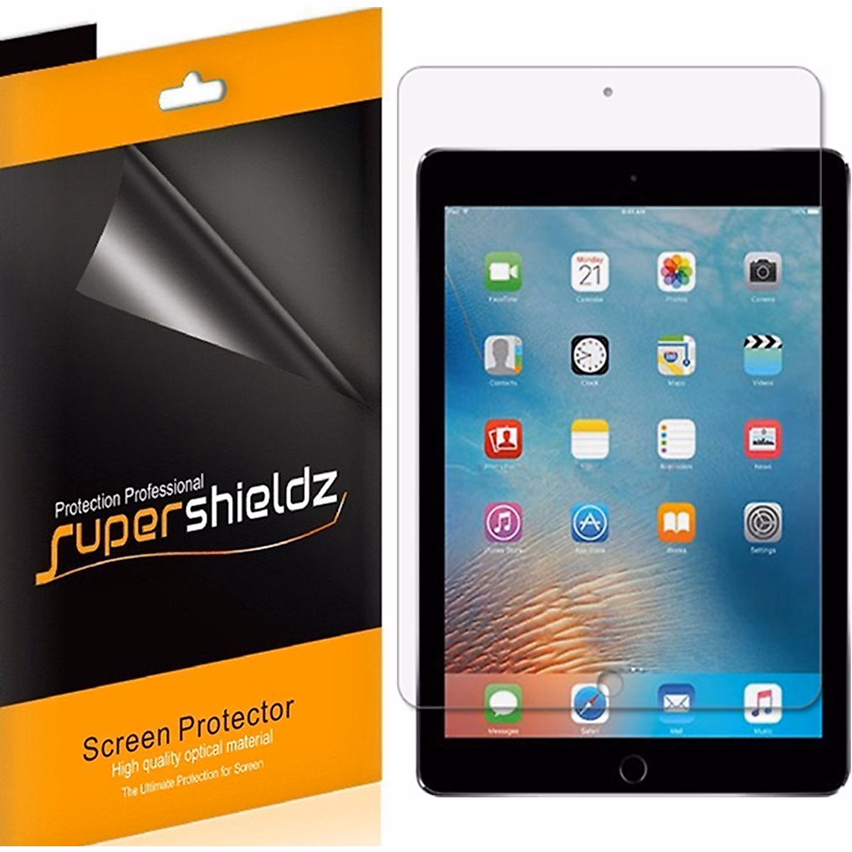 Supershieldz (3 Pack) Designed for iPad 6th/5th Generation 9.7-inch Screen Protector, High Definition Clear Shield (PET)