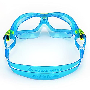 Aqua Sphere Seal Kid 2 Kids Swim Goggles - Ultimate Underwater Vision with Comfort, Anti Scratch Lens & Hypoallergenic | Unisex Children, Clear Lens, Turquoise/Turquoise Frame (MS5064343LC)