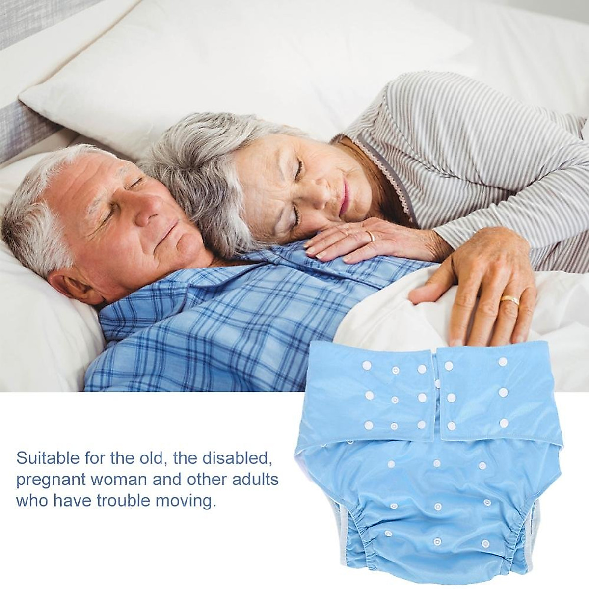 Washable Adult Pocket Nappy Cover Close-Fitting Adjustable Reusable Diaper Cloth for Incontinence Care Protective Underwear, Suitable for Men Women Teen(Light Blue)