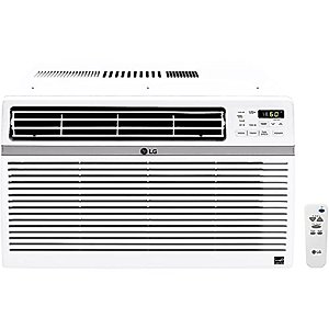 LG 10,000 BTU Window Air Conditioner, Cools 450 Sq.Ft. (18' x 25' Room Size), Quiet Operation, Electronic Control with Remote, 3 Cooling & Fan Speeds, Energy Star, Auto Restart, 115V, White