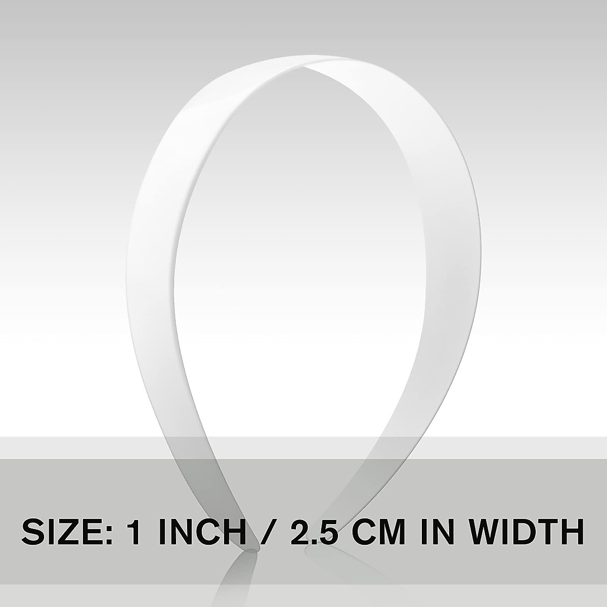 VOKOY 24 Pcs White Plastic Headbands, 1" Wide No Teeth Plain Headbands DIY Hair Bands Headbands for Girls Women