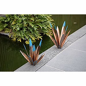 Homight Metal Agave Plants Outdoor Decor Mexican Yard Art Plants Garden Decor for Outside Metal Art Flowers Gifts for Butterflies Bees Birds for Gifts (3big)