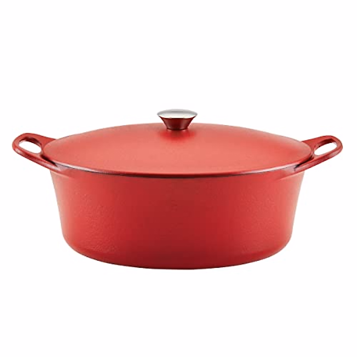 Rachael Ray NITRO Cast Iron Dutch Oven, 6.5 Quart, Red