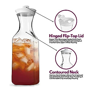 DilaBee Plastic Water Pitcher With Lid (50 Oz) Square Carafe Pitchers for Drinks, Milk, Smoothie, Iced Tea, Mimosa Bar Supplies - Juice Containers with Lids for Fridge - Food Grade BPA-Free (3-Pack)
