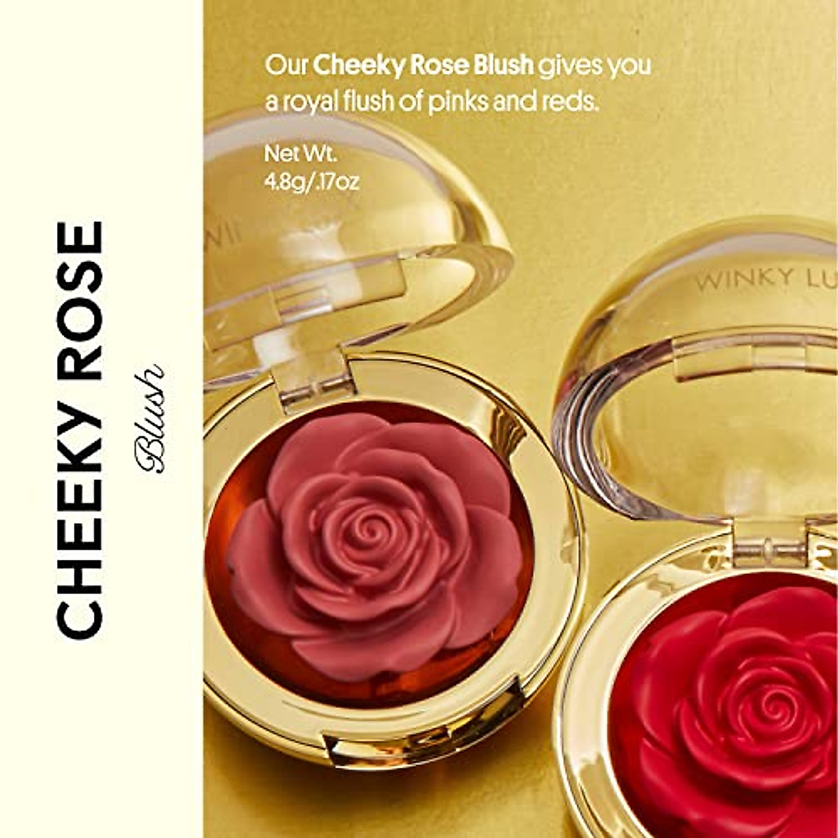 Winky Lux Cheeky Rose, Cream Blush for Cheeks, Flower Blush with Vitamin E, Makeup Blush and Flower Makeup, Pink Tea Time