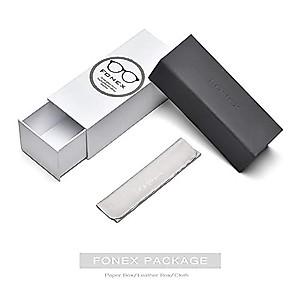 FONEX Titanium Glasses Frame,Rimless Frameless Optical Eyewear Eyeglasses for Men and Women F85634 (Blue)