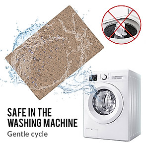 Shape28 Small Area Mat Ultra-Thin Kitchen Rug Entrance Mat with Non Slip Rubber Backing Size 20 inches x 16 inches Color Cappuccino Design 4T