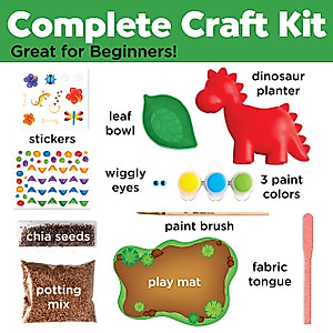 Creativity for Kids Dinosaur Self Watering Plant Pet, Kids Plant Growing Kit, Dinosaur Crafts for Boys and Girls Ages 6-8+, Medium