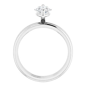 Solid Gold Engagement Ring Set for Women, Handmade 2 Carats Marquise Cut Moissanite Solitaire Ring Set Diamond Wedding Bridal Rings Anniversary Propose Gifts Her, 10K/14K/18K, 925 Silver