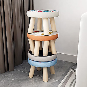 Solid Wood Stool Home Round Low Stool Cute Children's Sofa Stool Chair Fashion Cartoon Creative Small Stool for Kids and Adult, Changing Stool Solid Wood Coffee Table Stool, Bear 330lb (Giraffe)