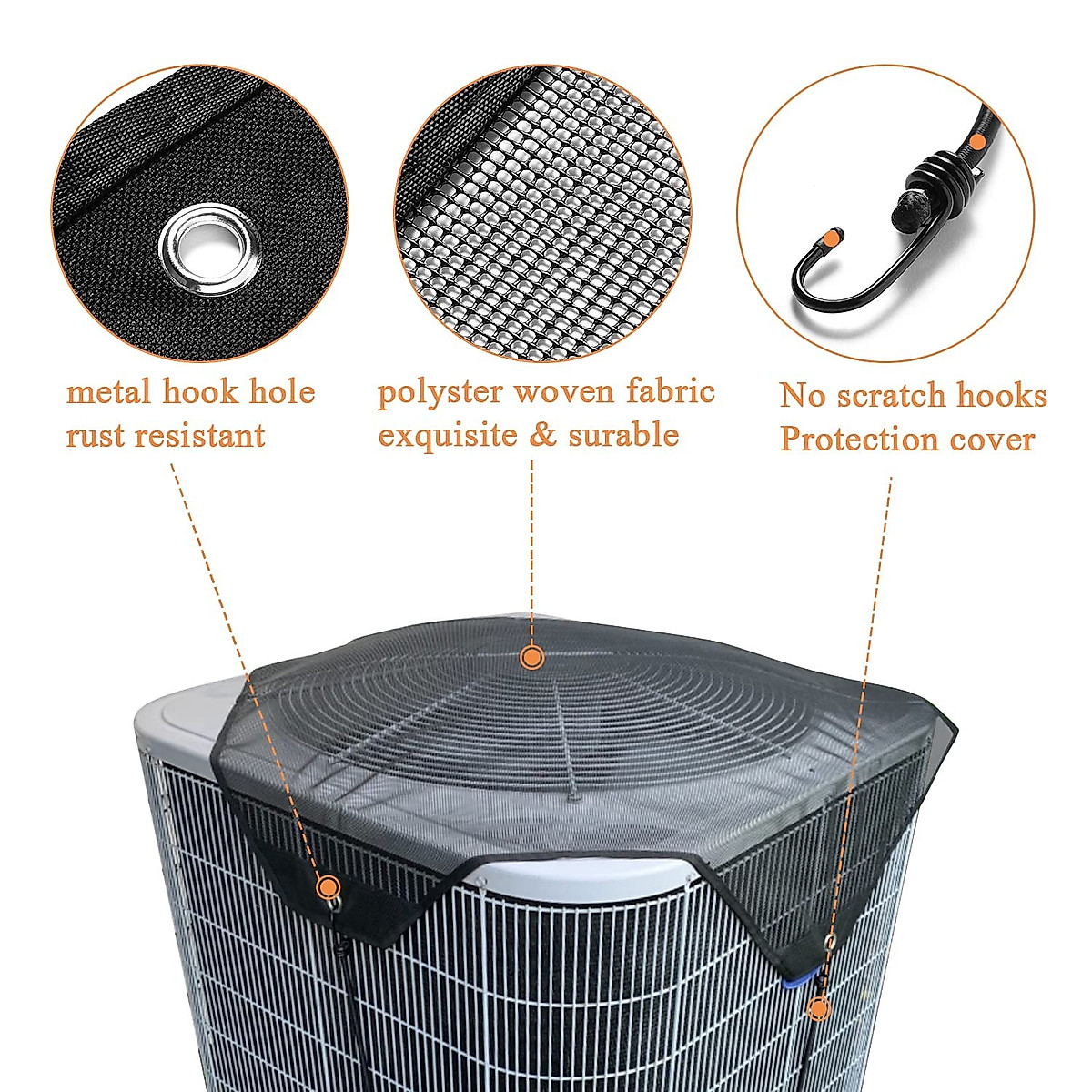 Boyoci Central Air Conditioner Cover for Outside Units, Durable Universal Outdoor AC Cover Defender for All Seasons (Mesh, 36" x 36")