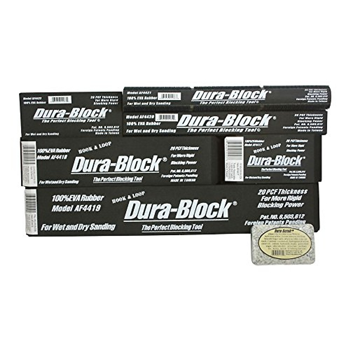 Dura-Block AF44HL Hook & Loop Black 7-Piece Sanding Block Set