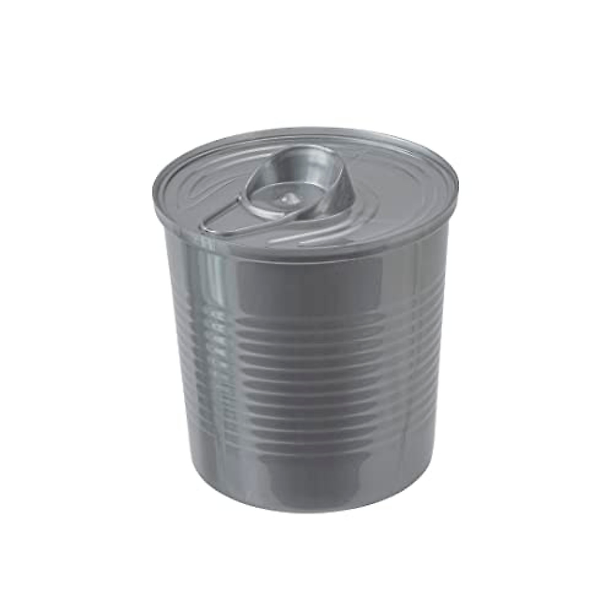 Restaurantware 4 oz Round Silver Plastic Tin Can - with Lid - 2 1/2" x 2 1/2" x 2 3/4" - 20 count box