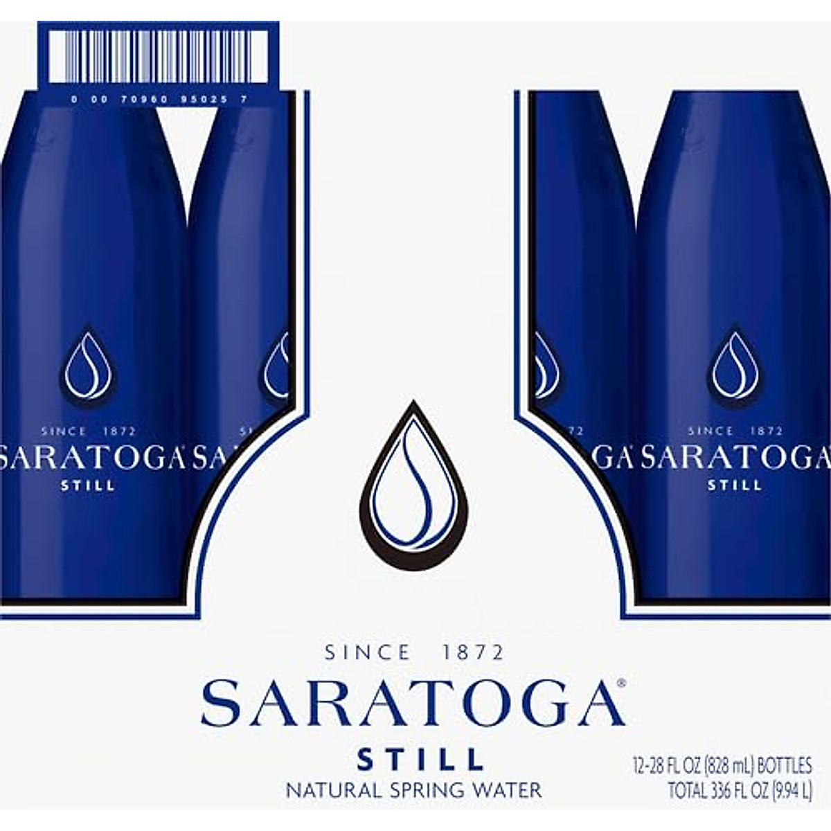 Saratoga Natural Spring Water - 28 oz. (Non-Carbonated, Pack of 12)