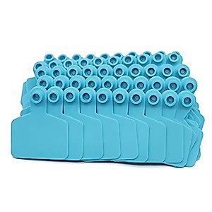 Blank Cattle Ear Tags 100 Pieces Livestock Ear Tags for Cow Swine Sow Sheep (Blue)