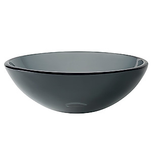 Kraus GV-104-14 Clear Black 14 inch Glass Vessel Bathroom Sink