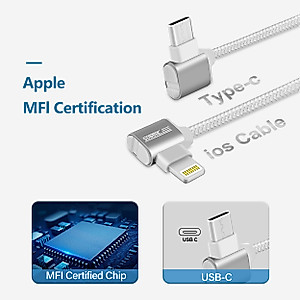 STARTRC Lightning Data Cable to USB-C Cables MFI Certified for DJI Neo/Mini 4K/Mini 3 Pro/Mini 2/Air 2S/Mavic Air 2/Mavic 3 Accessories,11.8in and 6.3in RC Remote Cotroller OTG Extension Cable(2 Pack)