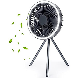 10000mAh Rechargeable Fan Portable – Desk Fan, Portable Camping Fan with LED Lantern Desktop Table Cooling Fans Cordless Quiet RV Small Tent Battery Powered Fan for Camping, Portable Fan for Travel