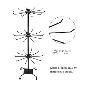 Firlar Rotating Jewelry Display Holder, 3 Tier Rotating Necklace Holder Rack Fashion Counter Jewelry Tree Stand Display Organizer for Necklaces, Bracelets, Earrings, Ring
