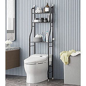 Hokcus Multi-Functional Shelf Washer Storage Frames for Over Toilet Bathroom Space Saver 3-Tier Storage Rack,Simple Stylish Organizer,Standing Unit for Above Washinghine Easy to As