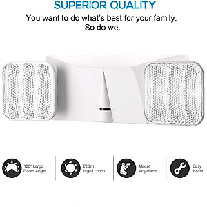 EXITLUX LED 4 PACK White Commercial Lighted Exit Signs-US Standard UL Listed-Exit Signs with Emergency Lights Sure Lites-Two Head Emergency Light-Lithonia Exit Lights-Emergency Flood Lights Indoor