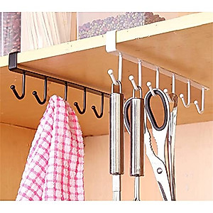 Kitchen Storage Rack Cupboard Hanging Hook Hanger Chest Storage Organizer Holder (Black)