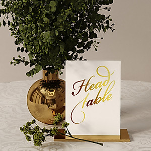 Generic Arinas Wedding Table Numbers - Gold Foil 1-30 + Head Table - Gold Table Number Cards For Wedding Reception - Double-Sided 4x6