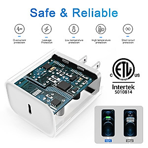 i Phone Charger Fast Charging, 3PACK 20W USB C Wall Charger Block with 6FT Fast i Phone Charger Cord Compatible with i Phone 14/13/12/11 Pro Max,Mini,Pro/XR/iPad