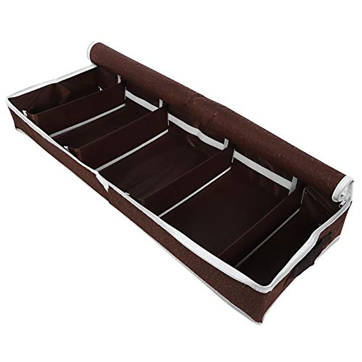 LIULDASHUN Clear Foldable Shoe Storage Boxes, Shoe Organizer Boxes, Adjust Dividers, Waterproof Shoes Storage Box with Zipper PVC Cover for Home Organization (L)