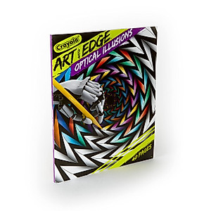 Crayola Art With Edge Optical Illusions Coloring Pages (40pgs), Adult Coloring, 3D Art, Gift for Teens & Adults