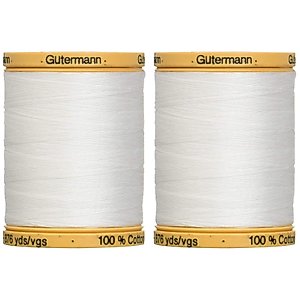 2-Pack - Gutermann Natural Cotton Thread Solids 876 Yards Each - White (800C 5709)