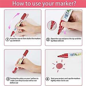 SOONPAM Liquid Chalk Markers Metallic Color Chalk Pens 6mm Bold Tip Erasable Liquid Chalk Pen for Blackboards Chalkboard Bistro Menu Window 8 Pack