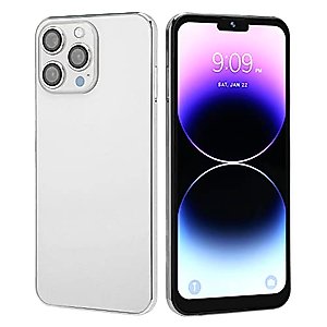 VINGVO Unlocked Smartphone, 2.4G 5G Dual Band WiFi 4GB RAM 64GB ROM 6.6 Inch HD Screen 3G Dual SIM Cell Phone GPS 24MP 32MP Cameras 5000mAh for Entertainment (White)