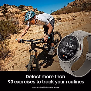 SAMSUNG Galaxy Watch 5 Pro 45mm LTE Smartwatch w/ Body, Health, Fitness and Sleep Tracker, Improved Battery, Sapphire Crystal Glass, Titanium Frame, GPS Route Tracking, US Version, Gray