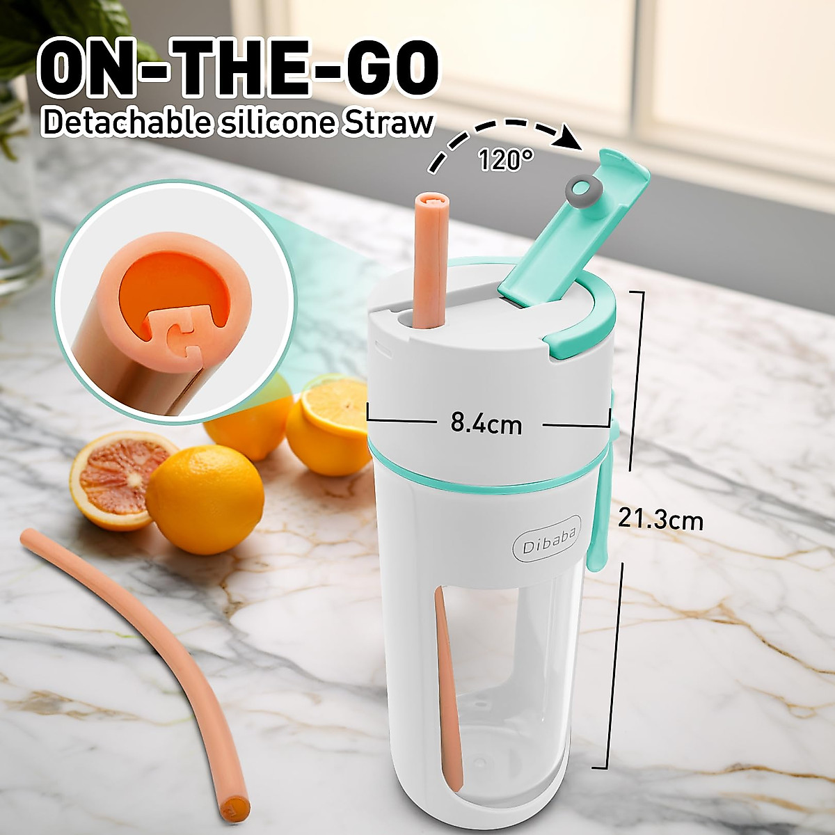 Portable Blender, personal Blender For Shakes and Smoothies, Personal Blender USB Rechargeable, Fresh Juice Blender With 10 Blades White