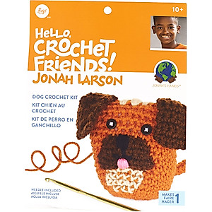 Boye Jonah's Hands Cute Dog Beginners Crochet Kit for Kids and Adults, Multicolor 9 Piece