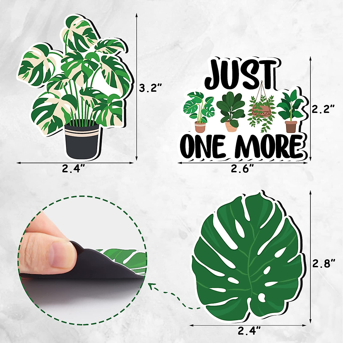 Huray Rayho Plant Fridge Magnets Cute Monstera Leaf House Refrigerator Magnets Decal Just One More Plant Signs Housewarming Gift for Plant Lover Home Kitchen Decor Office Locker Whiteboard Stickers