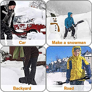 Snow Shovel, Emergency Snow Shovel for Car Large Capacity Lightweight and Detachable Snow Shovel for Driveway Portable Shovel for Home Garden Camping