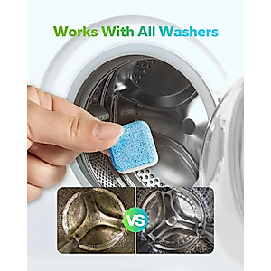 EcoEgret Washing Machine Cleaner Tablets (12 Pack), Deep Cleaning Washer Cleaner Tablets for HE Front Loader & Top Load Washer, Eco-Friendly Clean Inside Drum And Laundry Tub Seal, 12 Month Supply