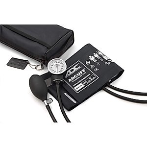 ADC Prosphyg 768BK Professional Pocket Aneroid Sphygmomanometer with Adcuff Nylon Blood Pressure Cuff and Matching Carrying Case, Adult, Black