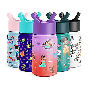 Simple Modern 10oz Disney Summit Kids Water Bottle Thermos with Straw Lid - Dishwasher Safe Vacuum Insulated Double Wall Tumbler Travel Cup 18/8 Stainless Steel -Aladdin: A Whole New World