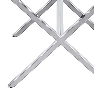 Duhome Vanity Stool,Modern PU Leather Ottoman Stool Chair for Vanity,Vanity Bench with Metal X Legs, Rectangle Makeup Stool Padded Foot Rest Stool for Makeup Room, Living Room, Bathroom,White