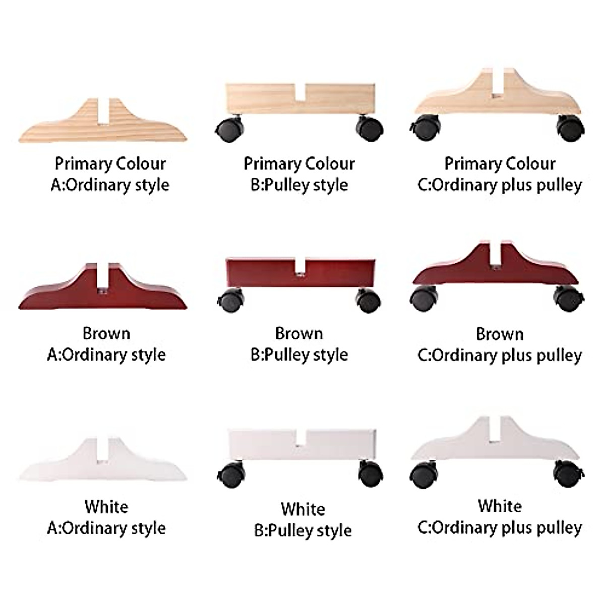 Folding Room Divider Stand Wooden Screen Divider Base Room Divider Stand Base Panel Screen Partition Base Accessories (Primary Colour Pulley Style)