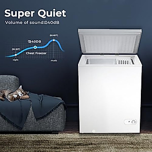 Electactic Chest Freezer 3.5 Cubic Feet Compact Freezer with 2 Removable Baskets, Free Standing Top open Door Deep Freezer, Adjustable Temperature for Home Dorm, Bar, Basement, Kitchen (White)