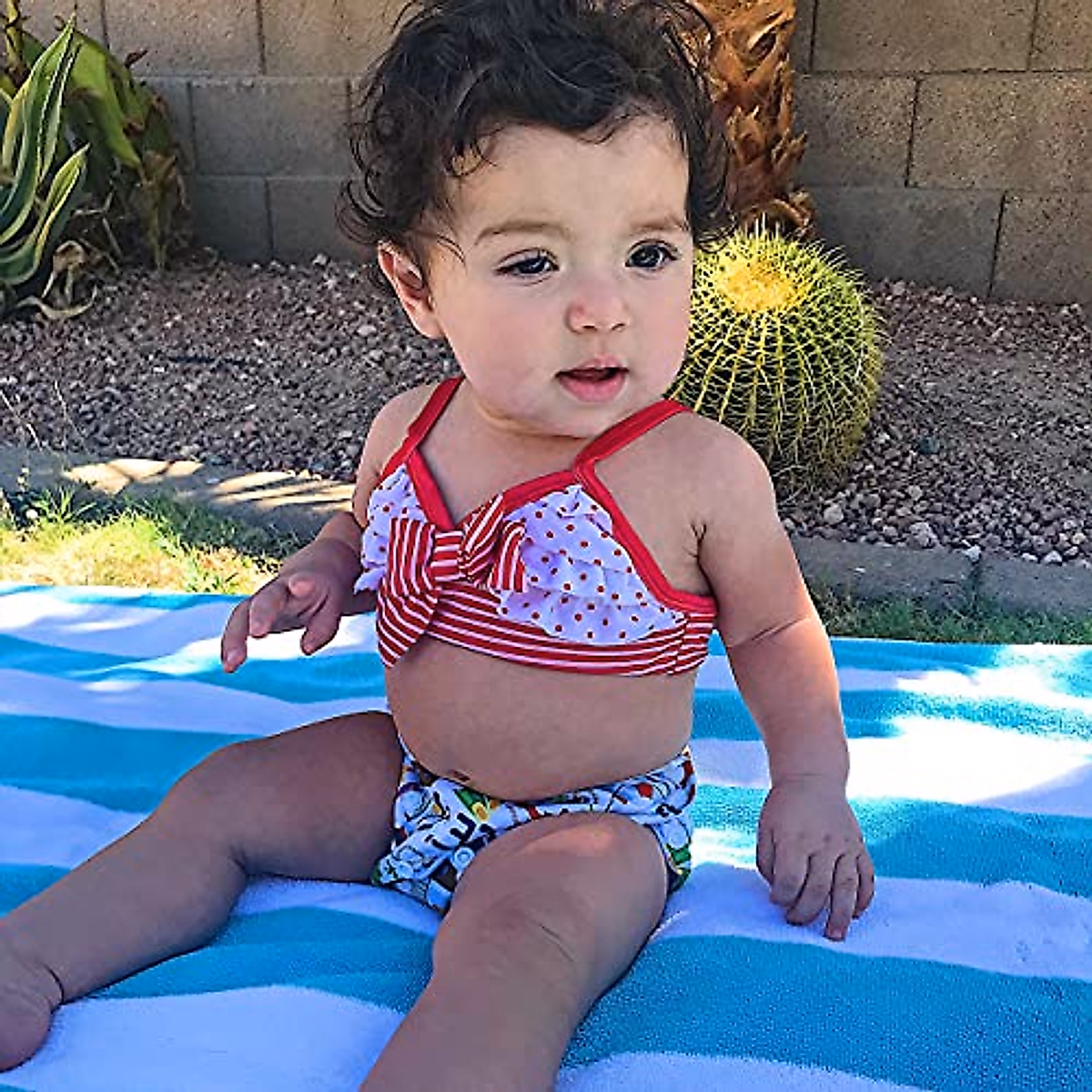 wegreeco Baby & Toddler Snap One Size Adjustable Reusable Baby Swim Diaper (Diving, Ocean, Turtle, Large, 3 Pack)