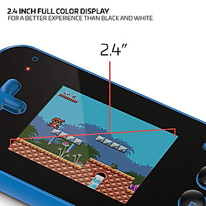 My Arcade Gamer V Portable - Handheld Gaming System - 220 Retro Style Games - Lightweight Compact Size - Battery Powered - Full Color Display - Volume Buttons - Blue