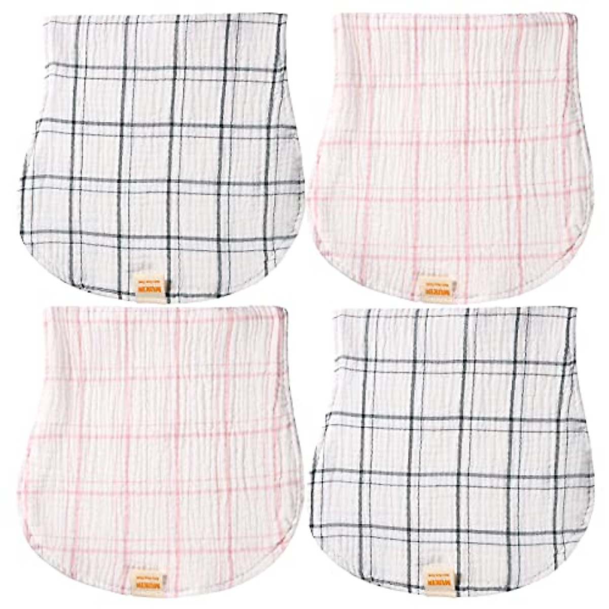 MUKIN Baby Burp Cloths - Neutral 100% Cotton Burping Cloth Set for Babies. Burp Rags, Burp Clothes for Newborn Unisex Baby Boy&Girl. Soft Absorbent Breathable Baby Spit Up Rags